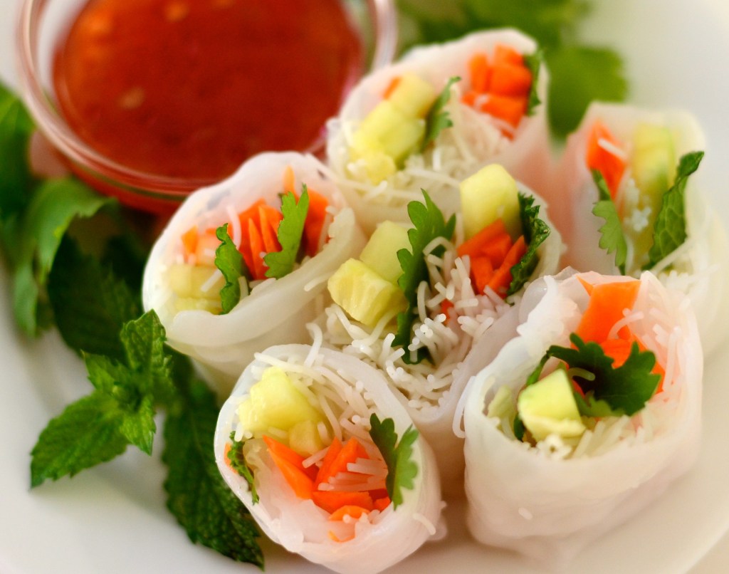 Carrot and Cucumber Spring Rolls with Sweet Chili Sauce | Mary Duke Cooks!
