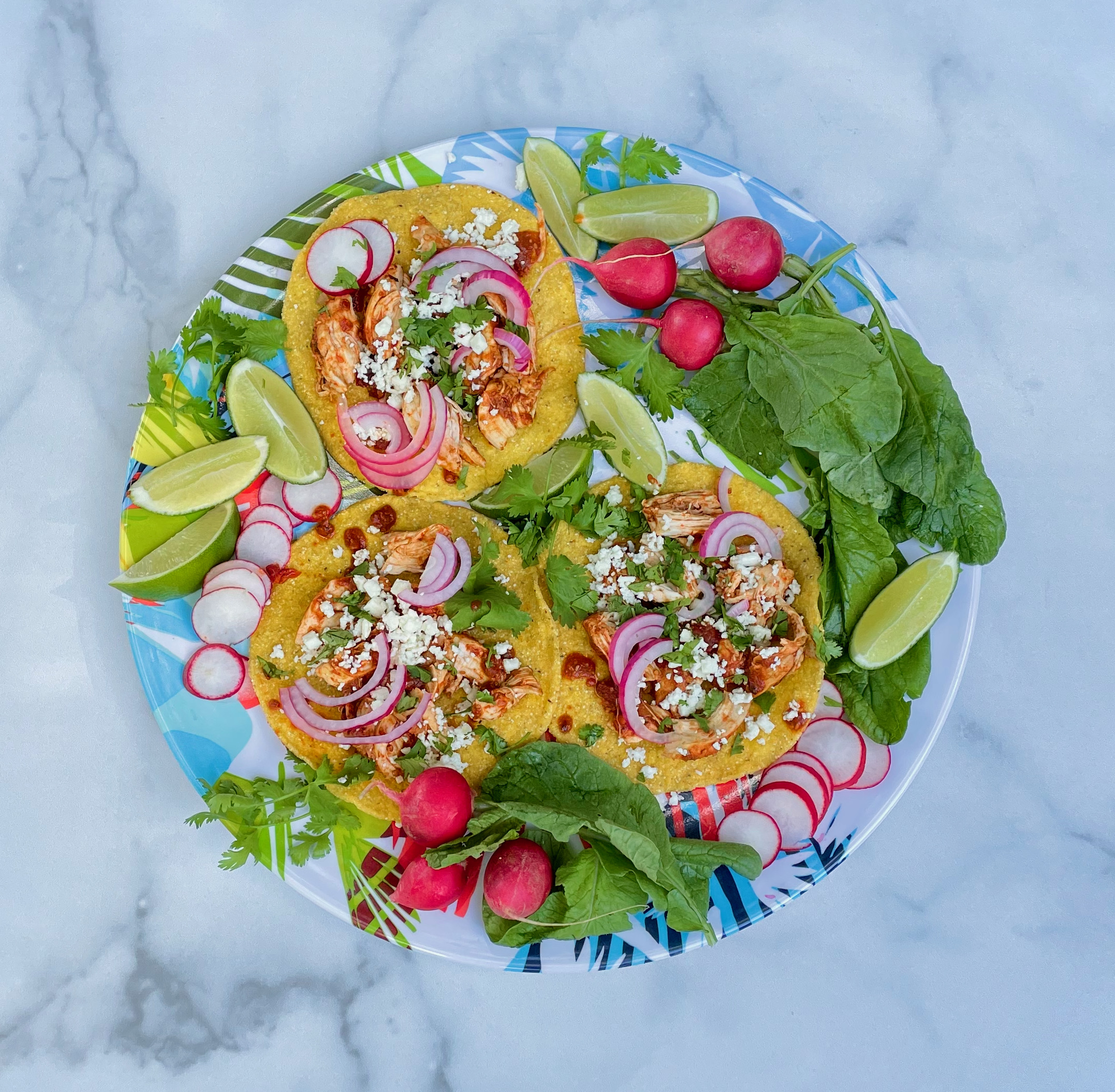 Chicken Mole Tostadas with Quick Pickled Red Onions | Mary Duke Cooks!